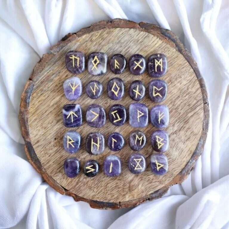 Amethyst Rune Stones (Set of 25 Pieces) - Pure Gems World