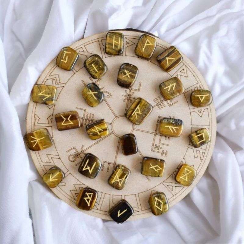 Tiger Eye Rune Stones (Set of 25 Pieces) - Pure Gems World